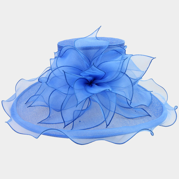 Accessories | Ruffle Organza Hat W Floral Center | Poshmark